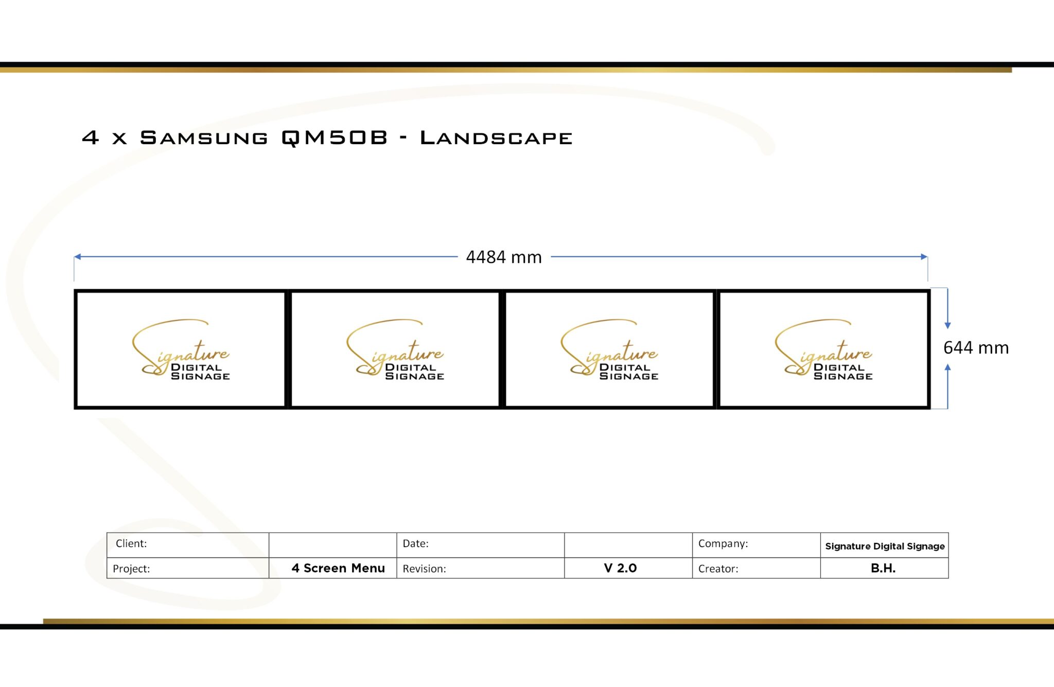4 x 50″ Digital Menu Board Package – Samsung QM50B - Signature Digital ...